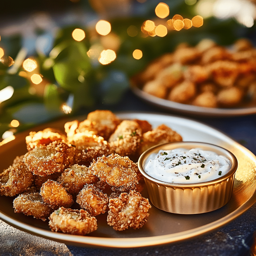 Crispy Fried Mushrooms with Cool Ranch Dip - Infinityrecipes