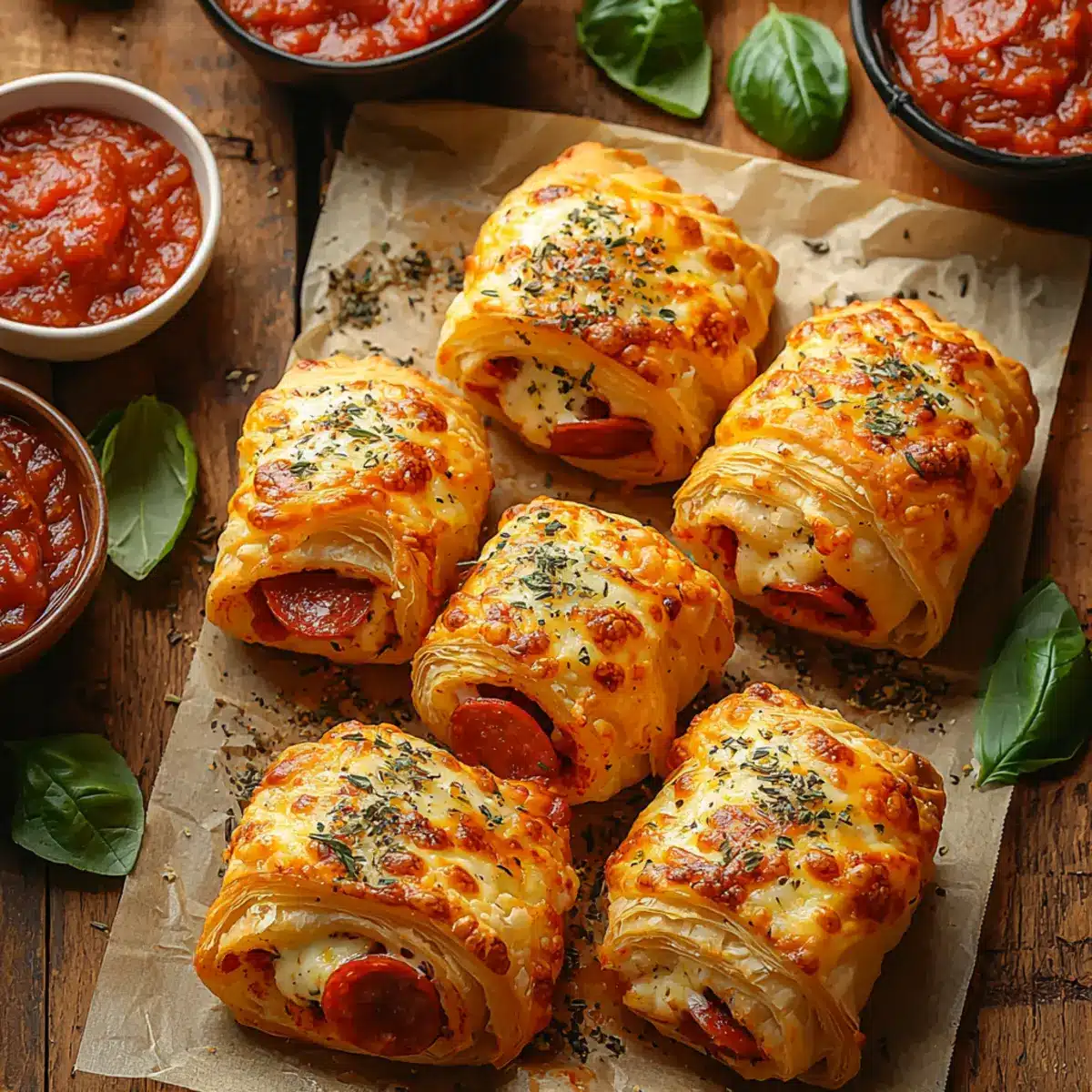 Flaky Pepperoni Pizza Rolls with Mozzarella and Herbs: The Ultimate ...
