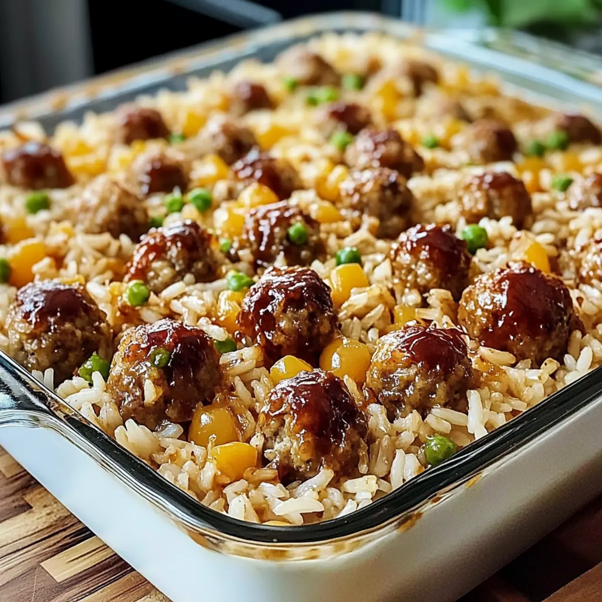 Irresistibly Easy Honey Garlic Meatball Rice Bake Delight - Infinityrecipes